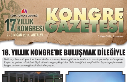 Türk Toraks Derneği 17. Yıllık Kongre Gazetesinin III. Sayısı Yayınlandı